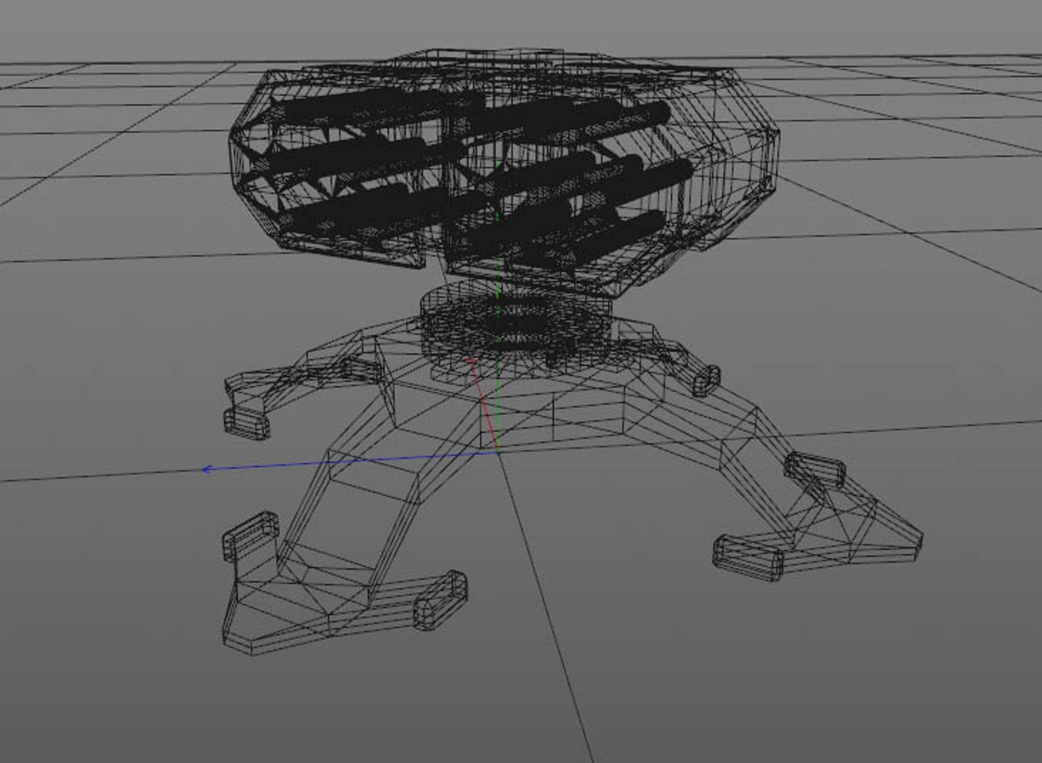 3d model missile launcher rocket turret