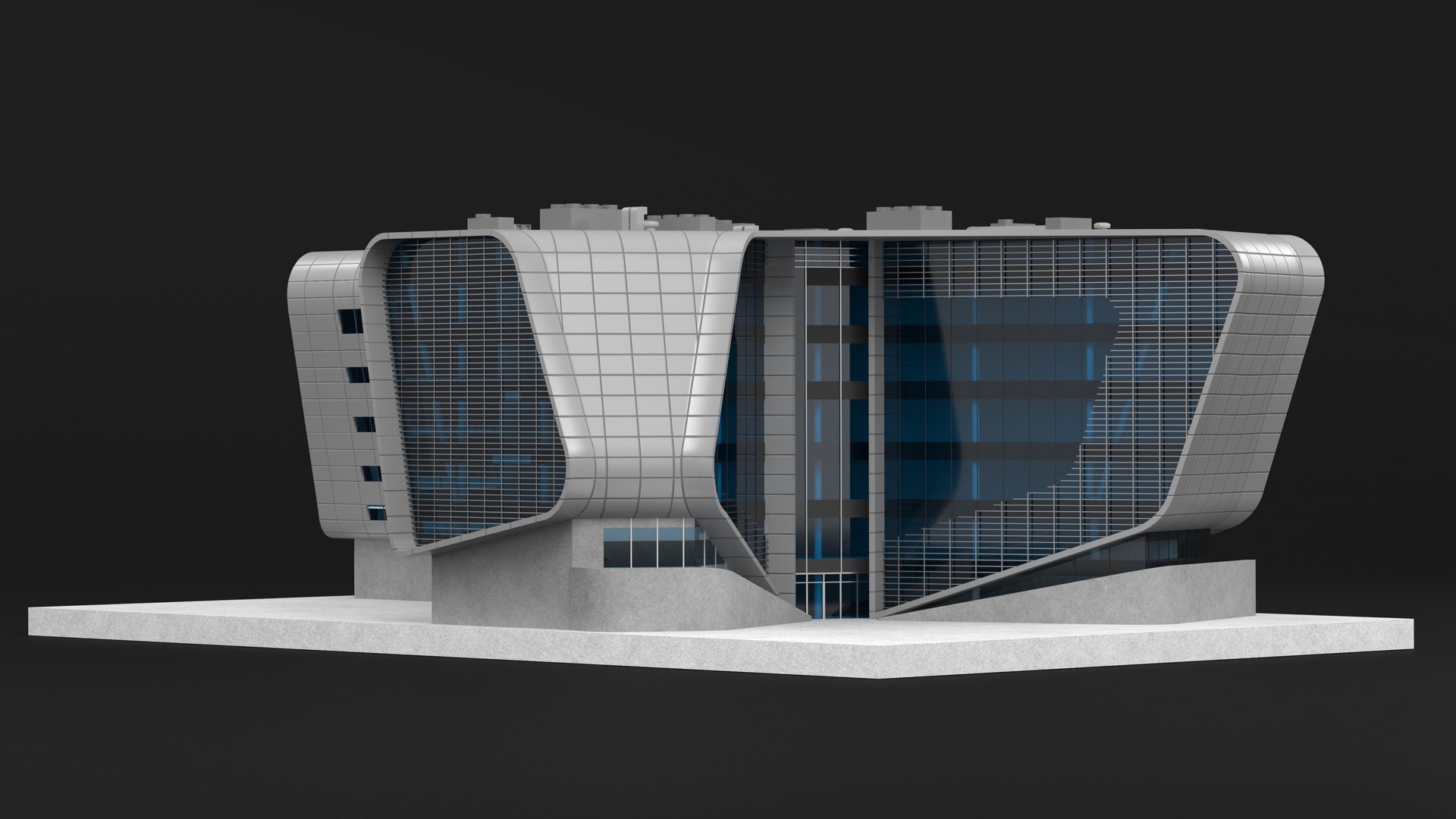 Contemporary Office Building 3D Model - TurboSquid 2214633