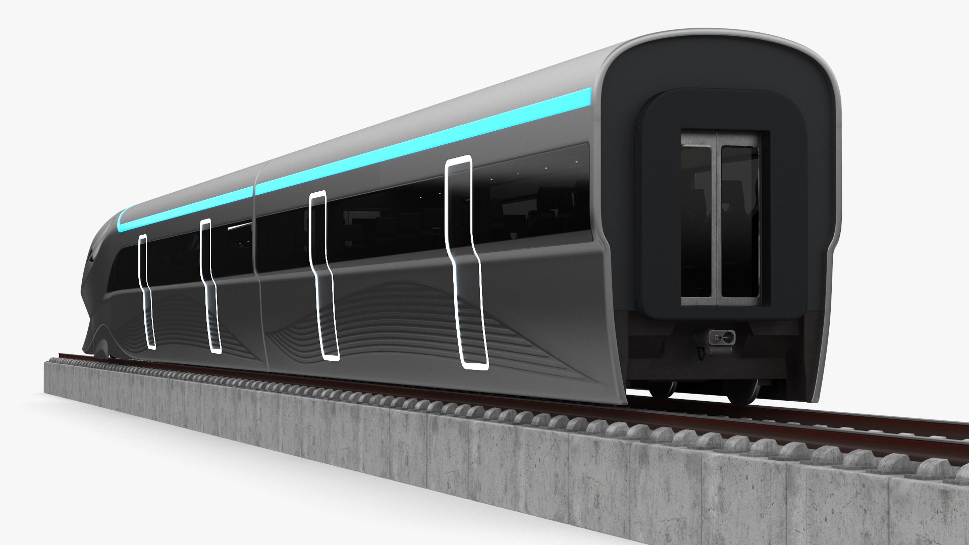 Modern High Speed Train On The Tracks 3D Model - TurboSquid 2261366
