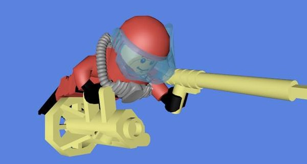 3d lego scuba diver rigged