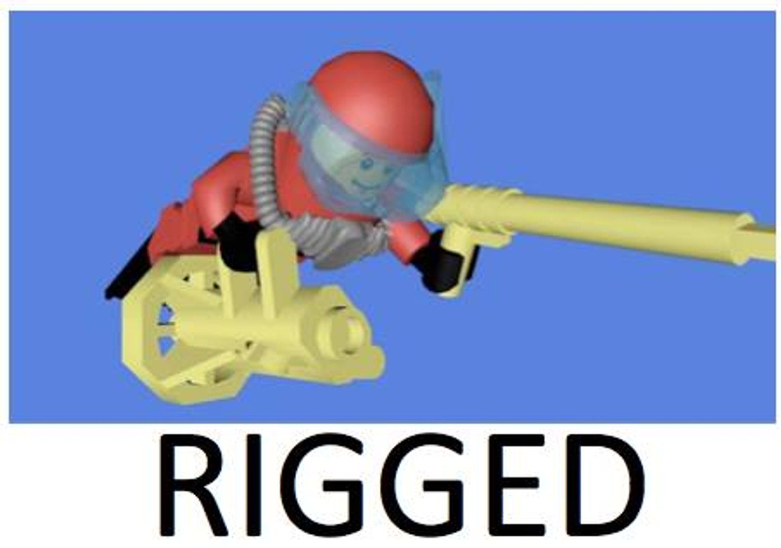 3d lego scuba diver rigged