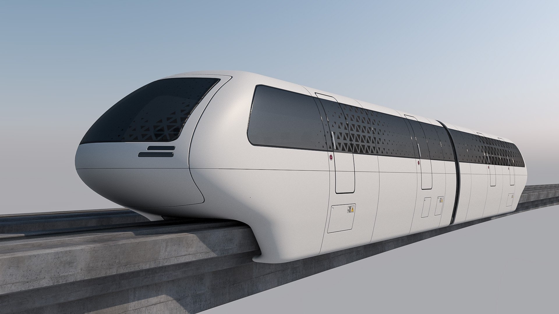 3D Mono Rail Train 01 - TurboSquid 1410838