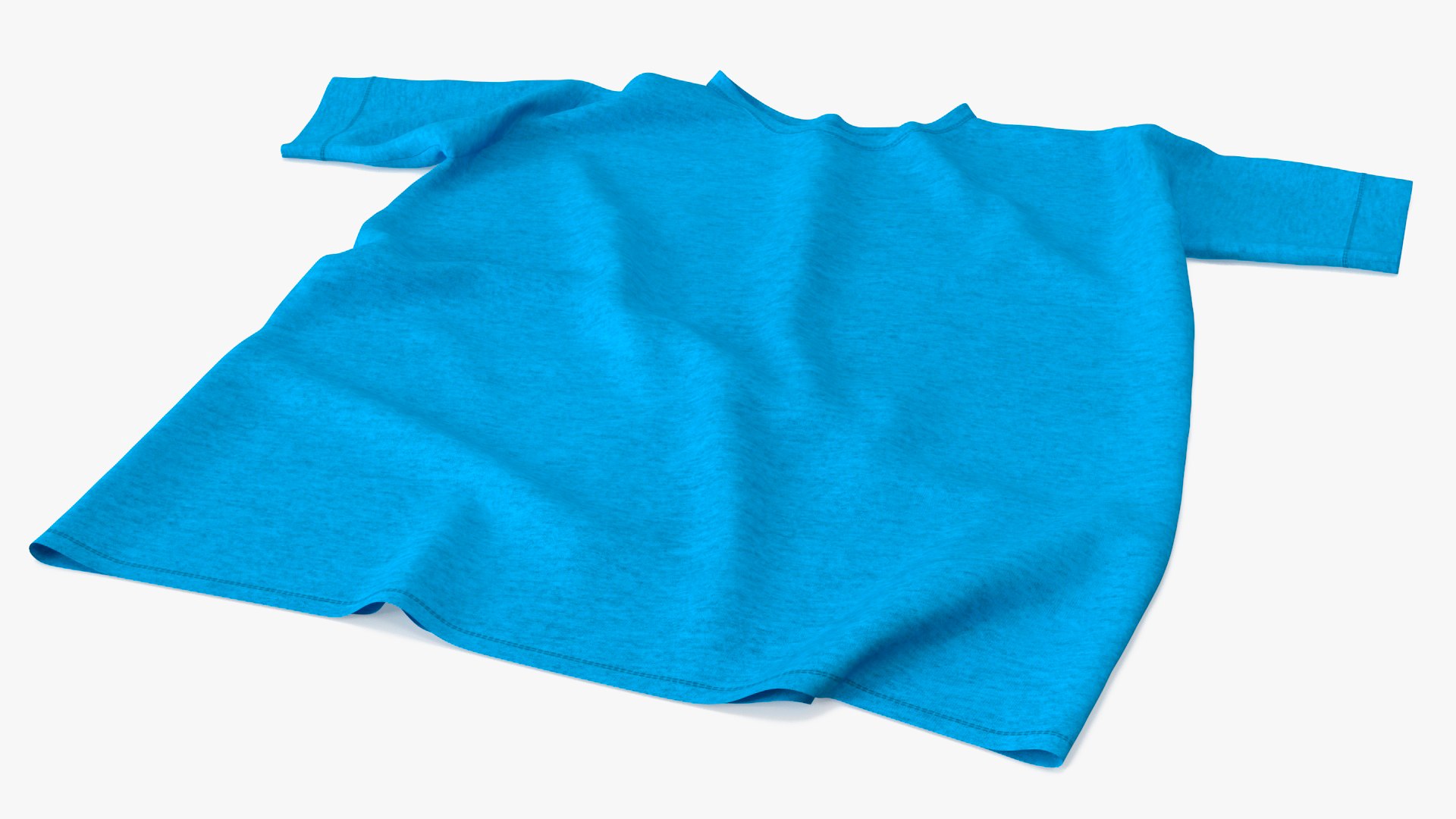 3D Model Blue Shirt Flat Lay - TurboSquid 2146063