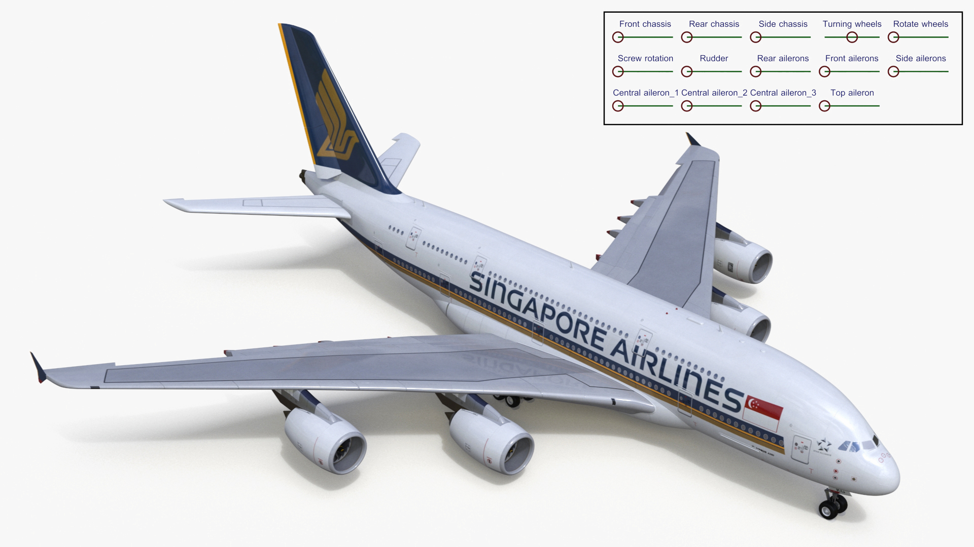 3D Model Singapore Airlines Airbus A380 Rigged - TurboSquid 2376589