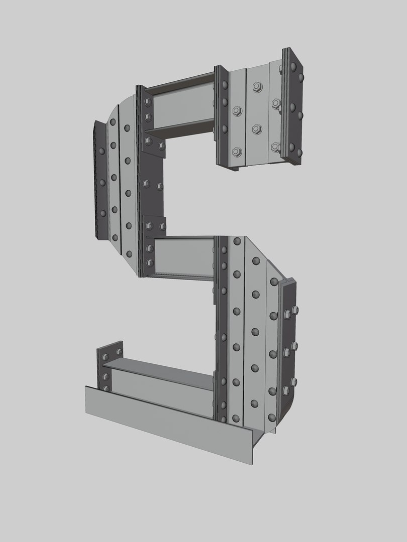 Steel Construction Font - Number 2 3D Model - TurboSquid 1894756