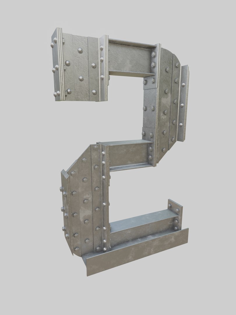 Steel Construction Font - Number 2 3D Model - TurboSquid 1894756