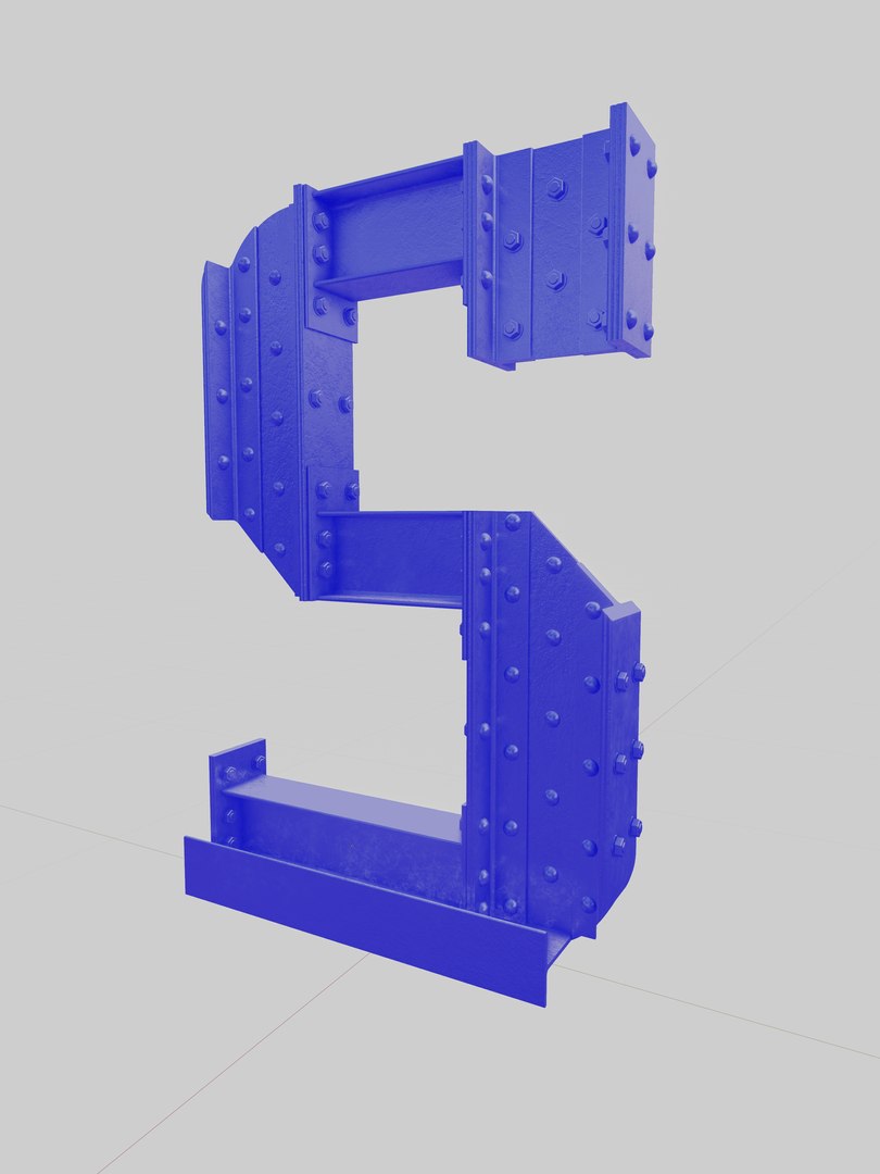 Steel Construction Font - Number 2 3D Model - TurboSquid 1894756