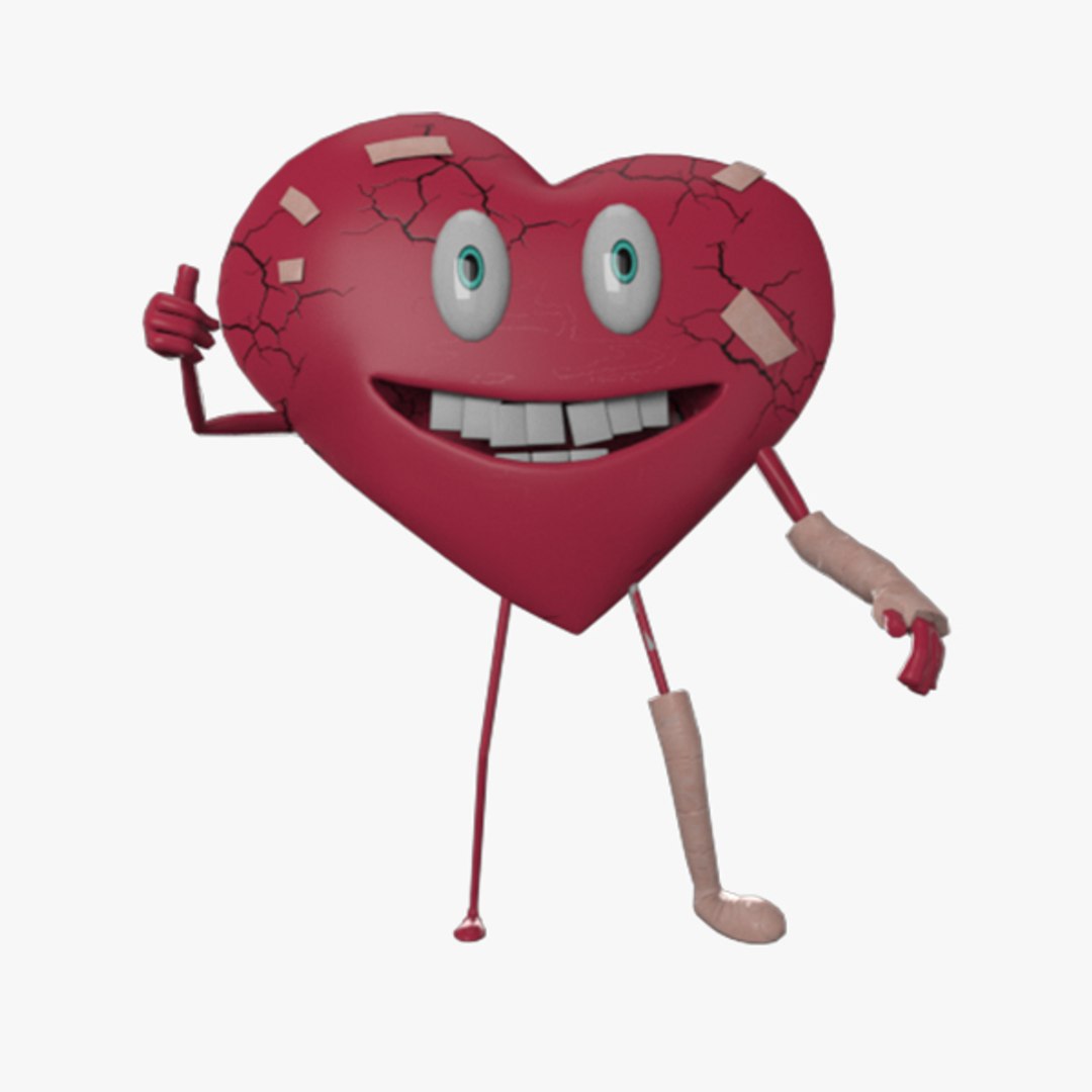 Cartoon character heart broken 3D - TurboSquid 1589239