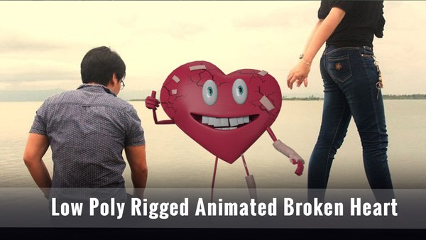 modelo 3d Corazón roto animado aparejado Low Poly - TurboSquid 1589239