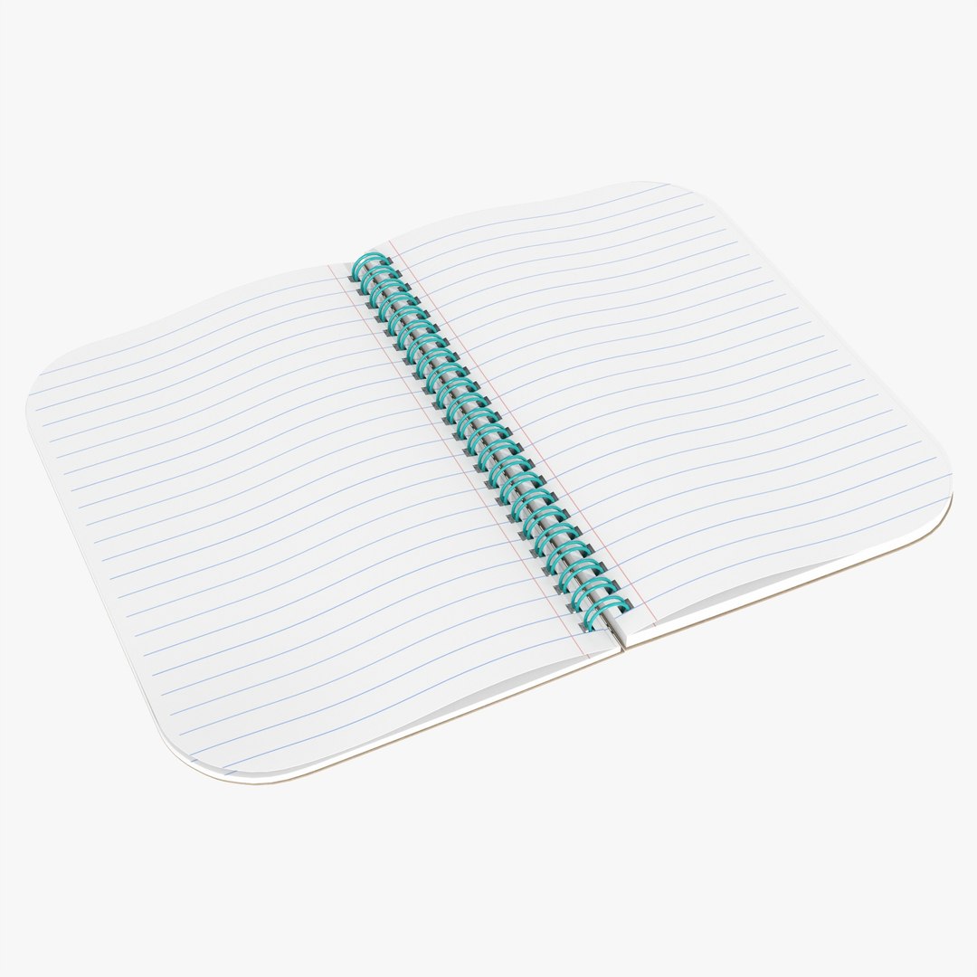3D Notebook with spiral 05 opened - TurboSquid 1716115