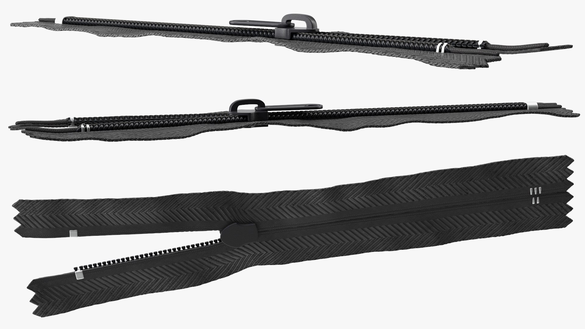 3D Nylon Coil Closed End Zipper Black Model - TurboSquid 1808590