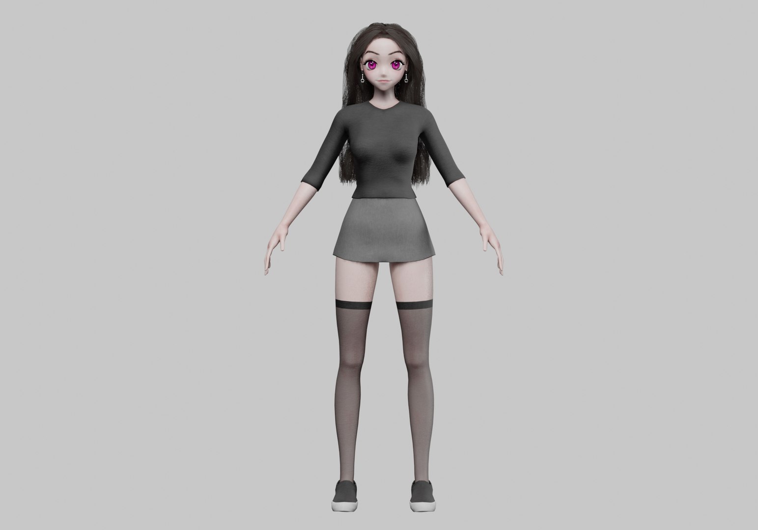 Cute Basic Girl V35243 3D Model - TurboSquid 2270688