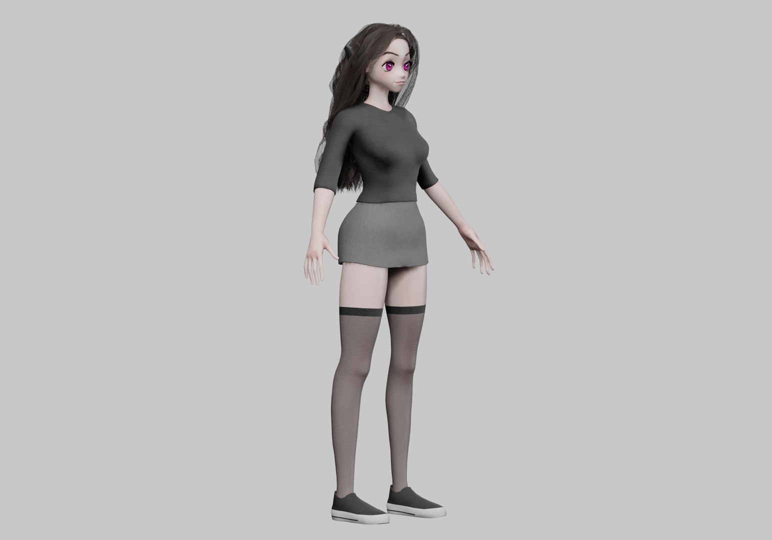 Cute Basic Girl V35243 3D Model - TurboSquid 2270688