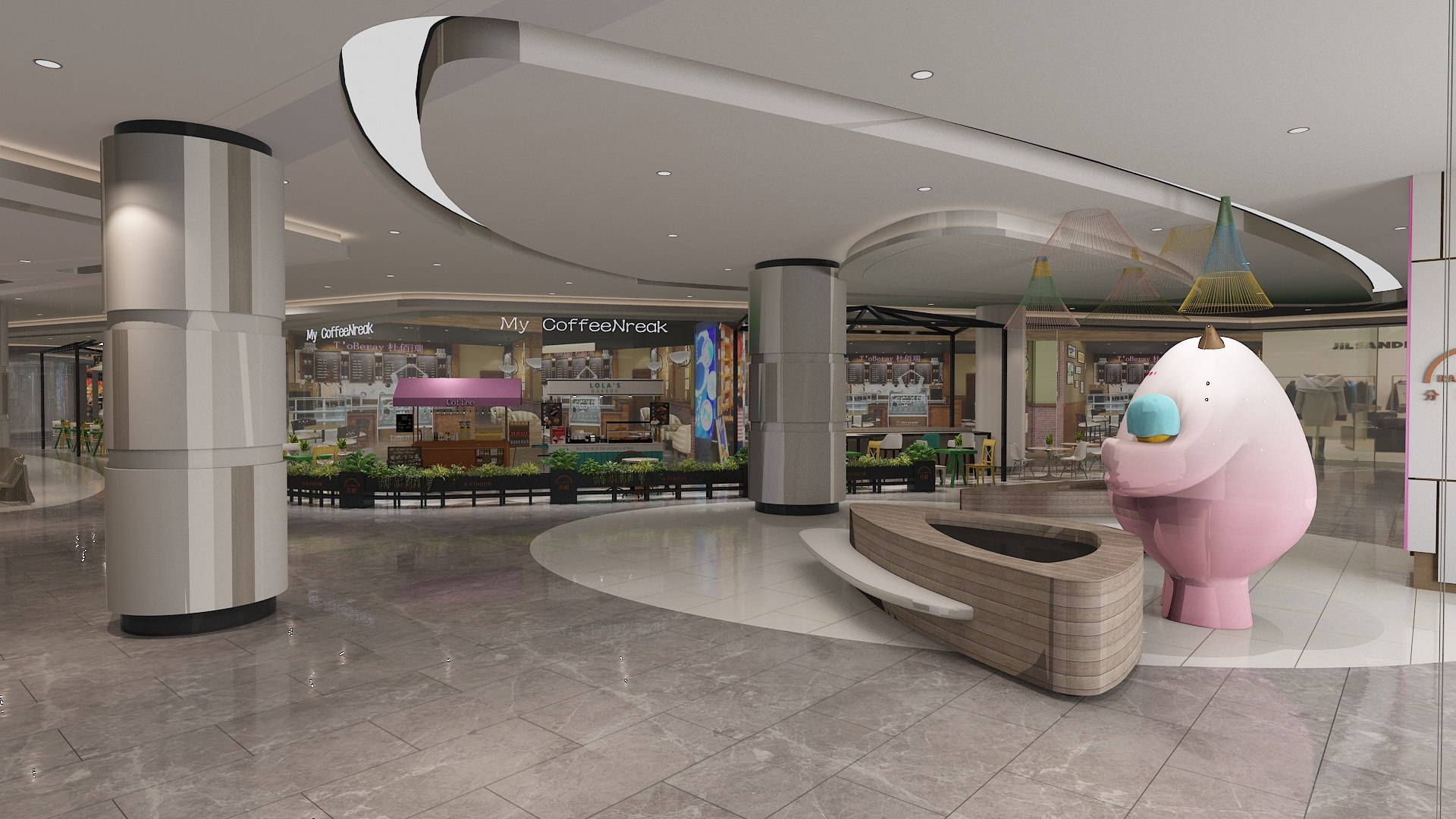 3D Tooling Shopping Mall Atrium Shopping Mall Hall Commercial Complex ...