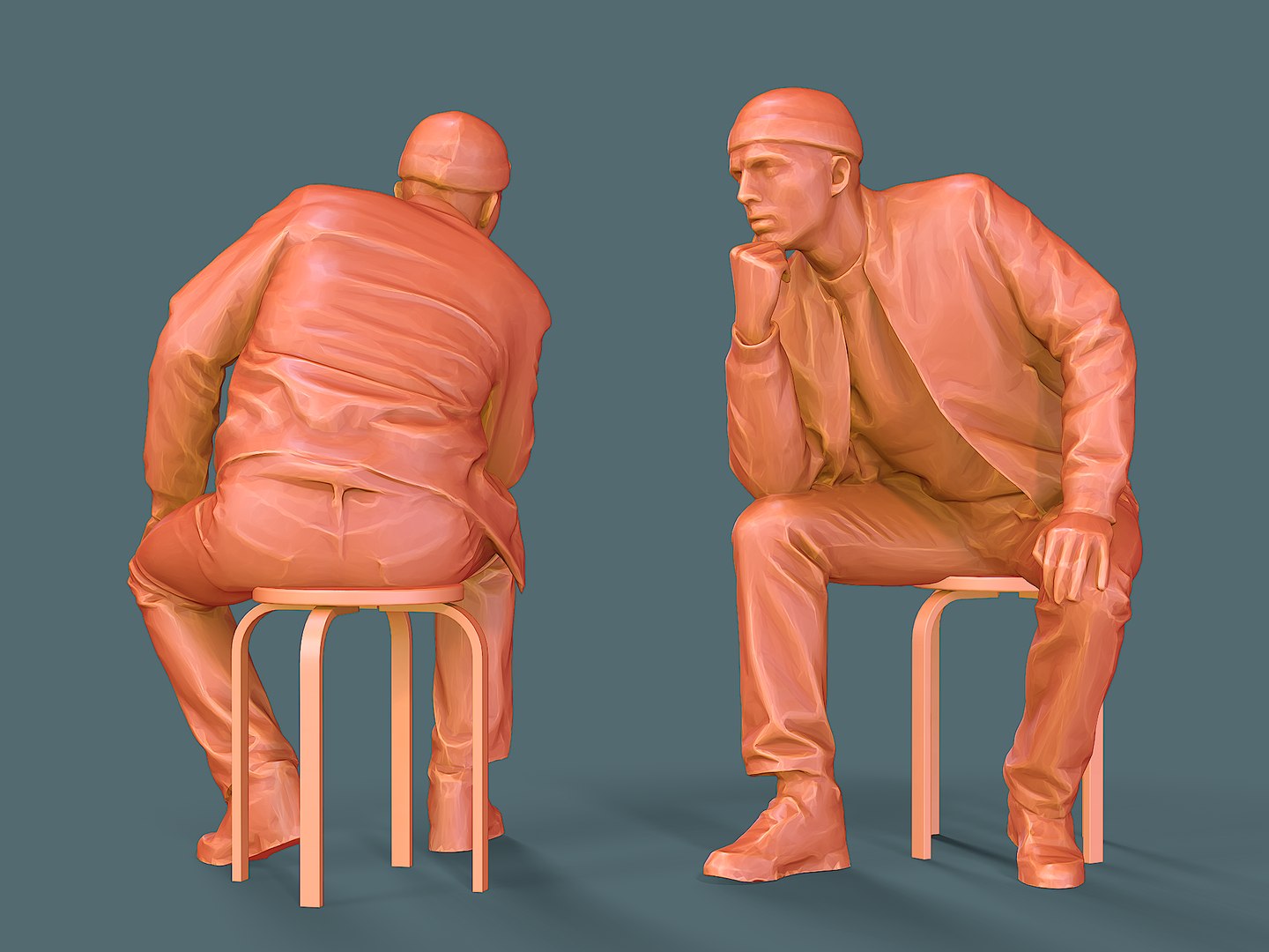 3D Modern Thinker model - TurboSquid 1839161