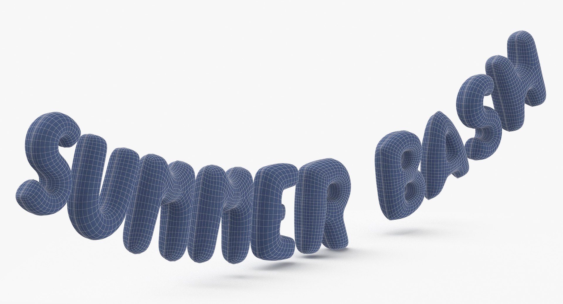 3D Foil Baloon Words Summer Bash Silver - TurboSquid 1747498