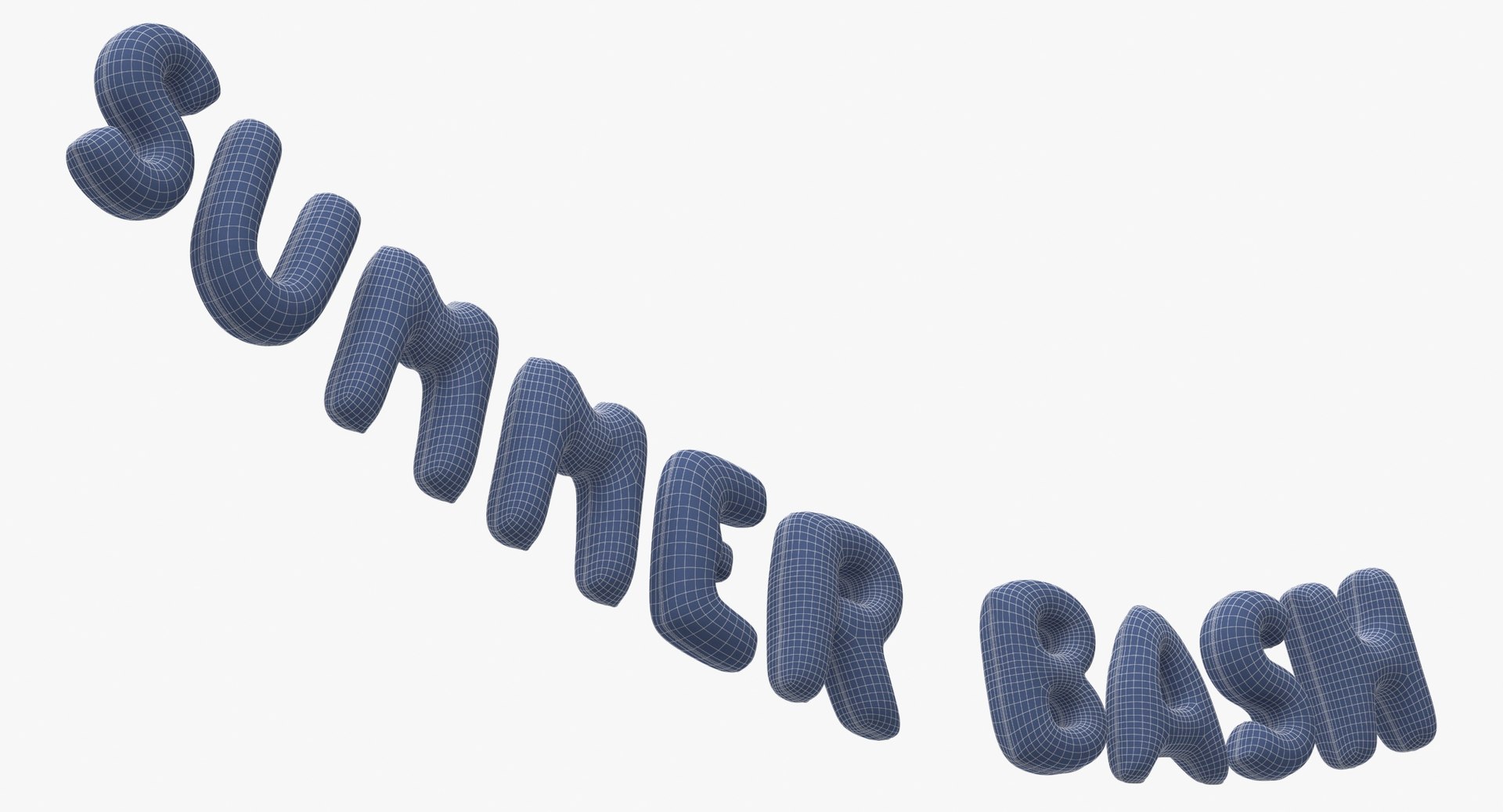 3D Foil Baloon Words Summer Bash Silver - TurboSquid 1747498