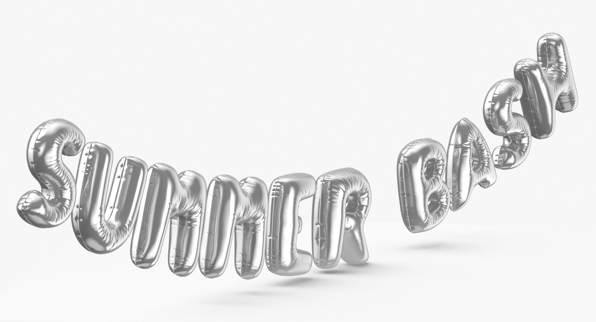 3D Foil Baloon Words Summer Bash Silver - TurboSquid 1747498