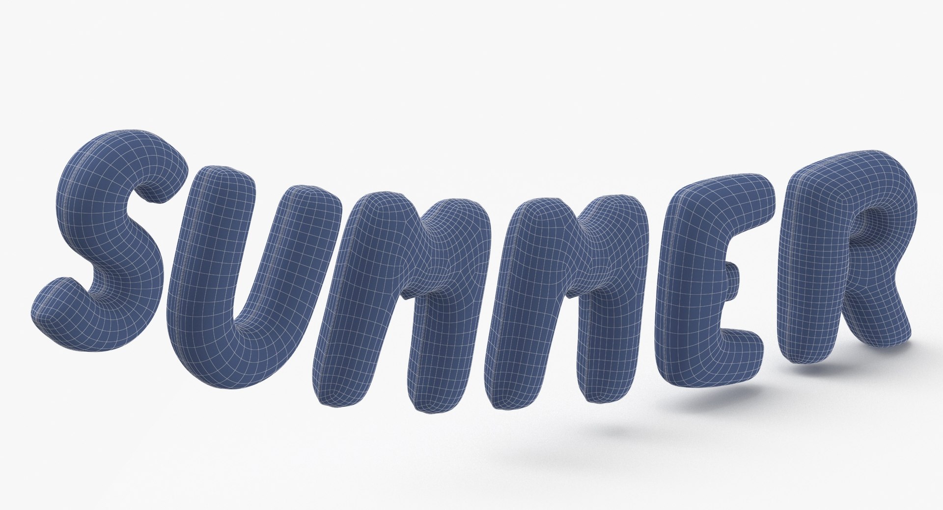 3D Foil Baloon Words Summer Bash Silver - TurboSquid 1747498