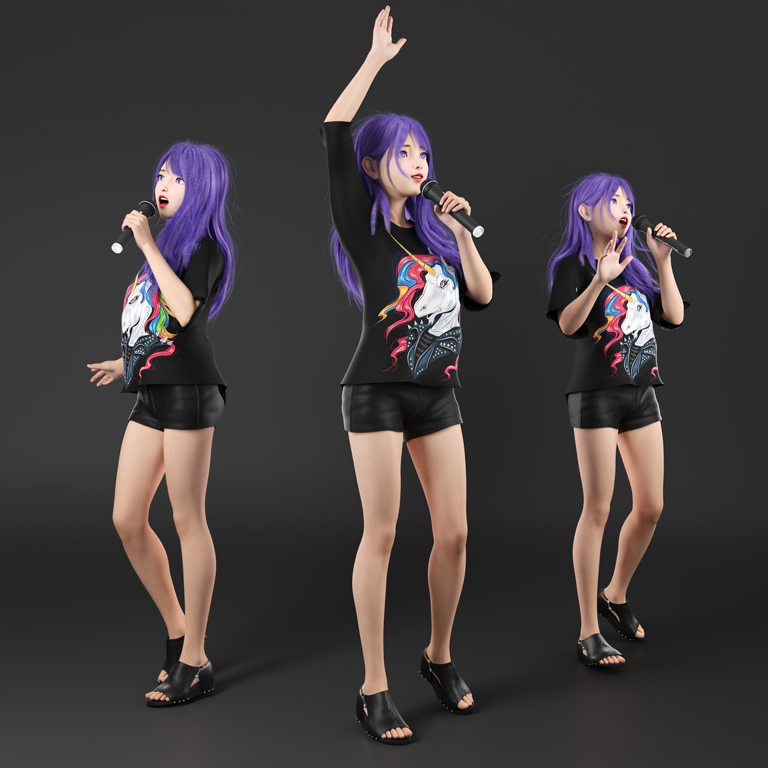 3D Singing Little Girl - TurboSquid 2223943