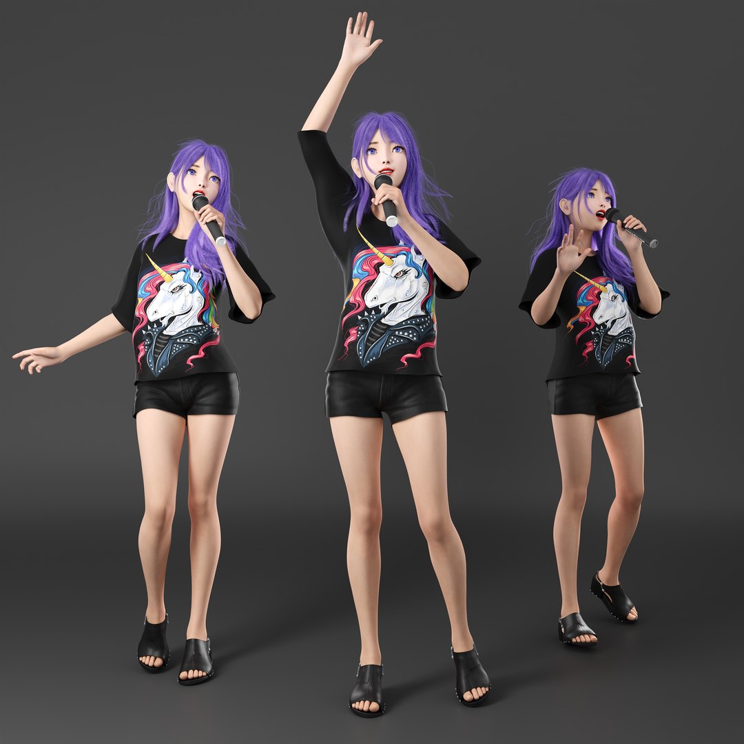 3D Singing Little Girl - TurboSquid 2223943