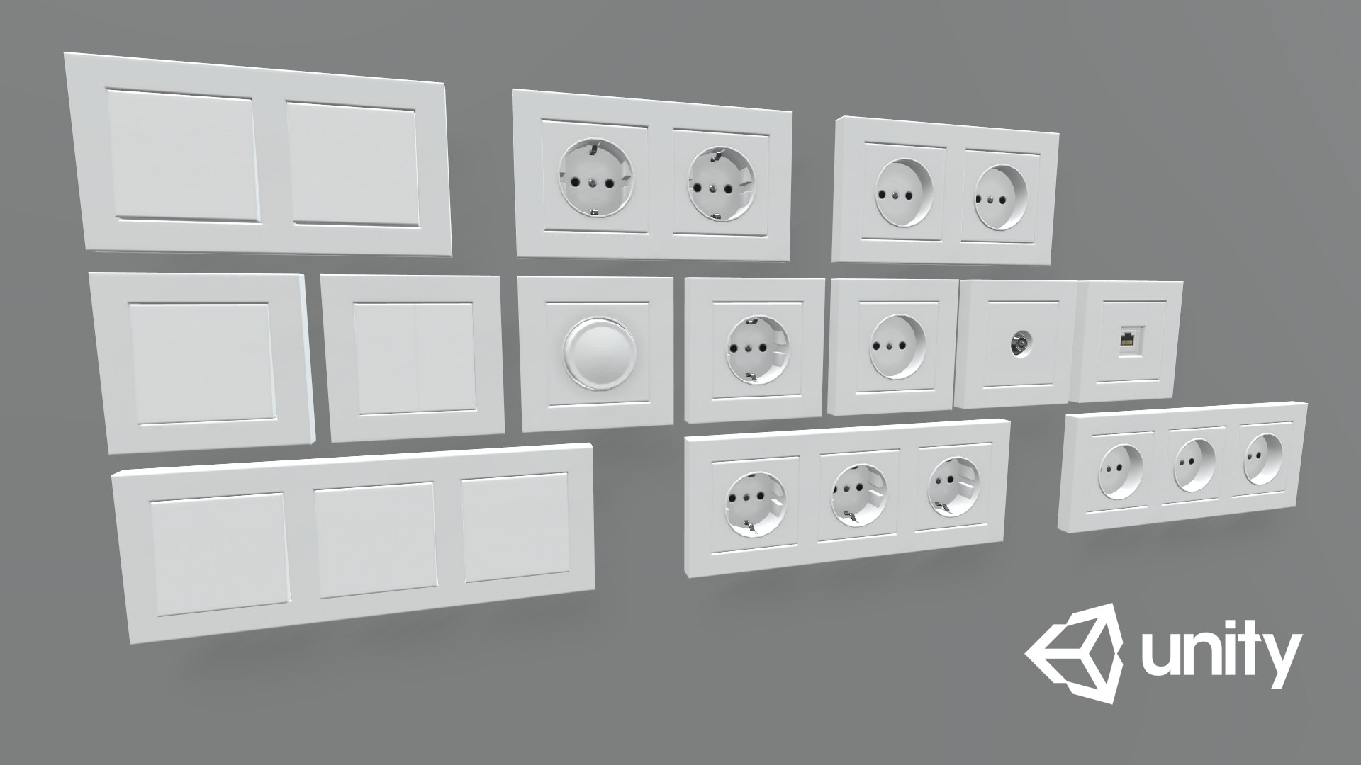 3D model low-poly electrical switches outlets - TurboSquid 1533358