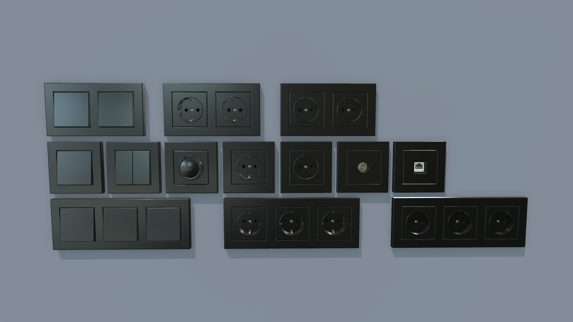 3D Model Low-poly Electrical Switches Outlets - TurboSquid 1533358