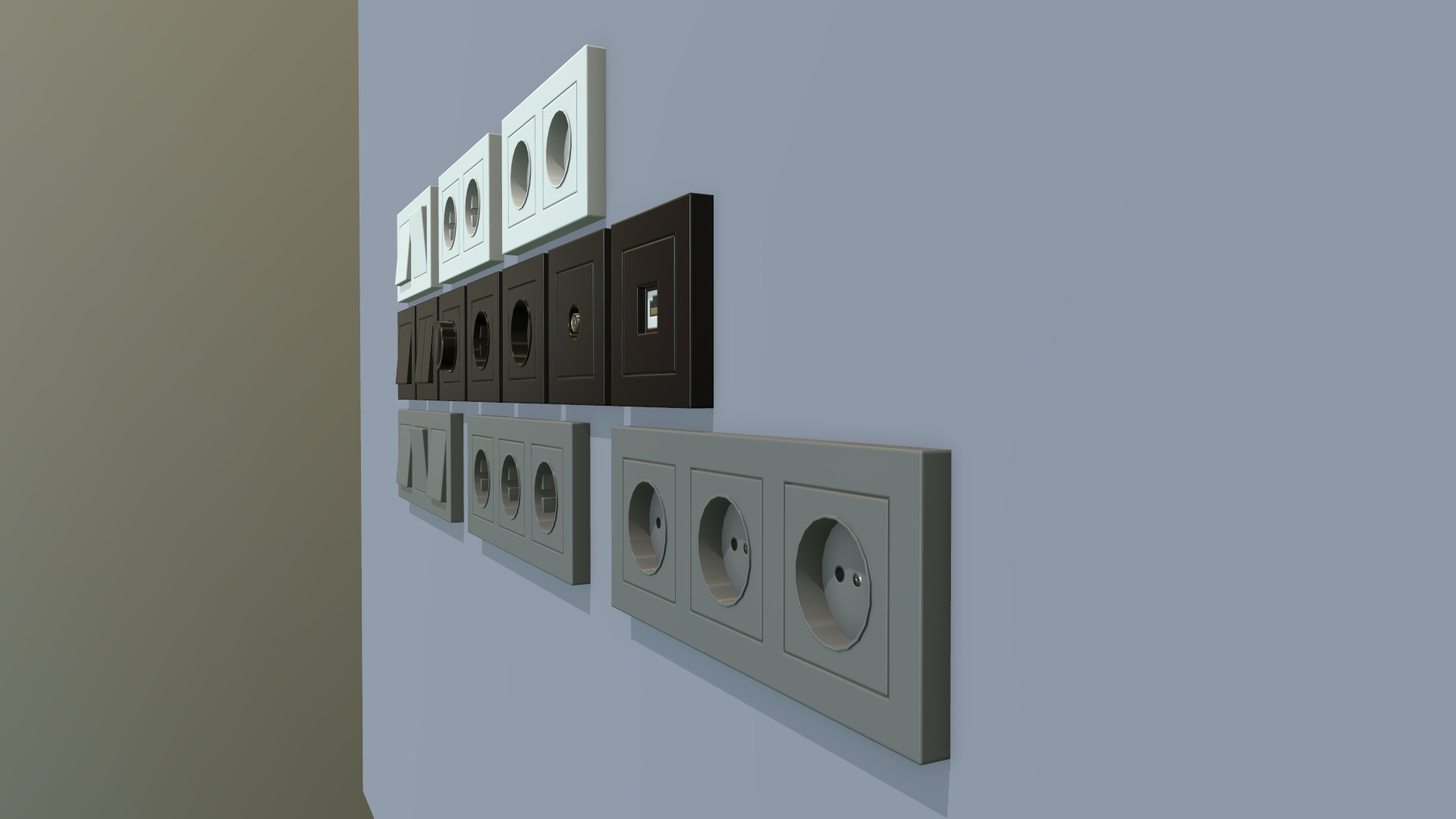 3D Model Low-poly Electrical Switches Outlets - TurboSquid 1533358