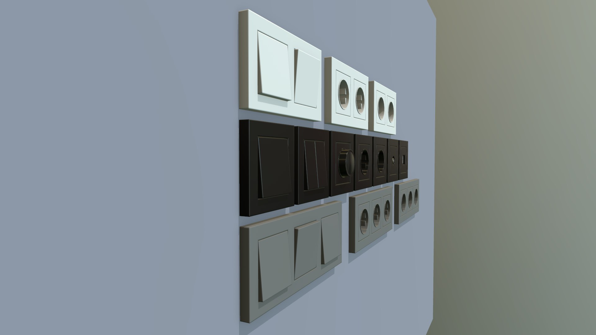 3D Model Low-poly Electrical Switches Outlets - TurboSquid 1533358