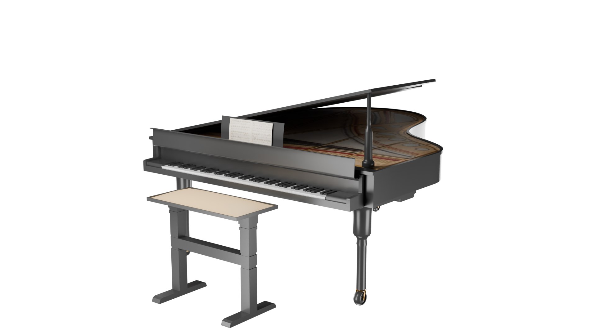 Black Grand Piano Low Poly High Quality 3D Asset 3D Model - TurboSquid ...