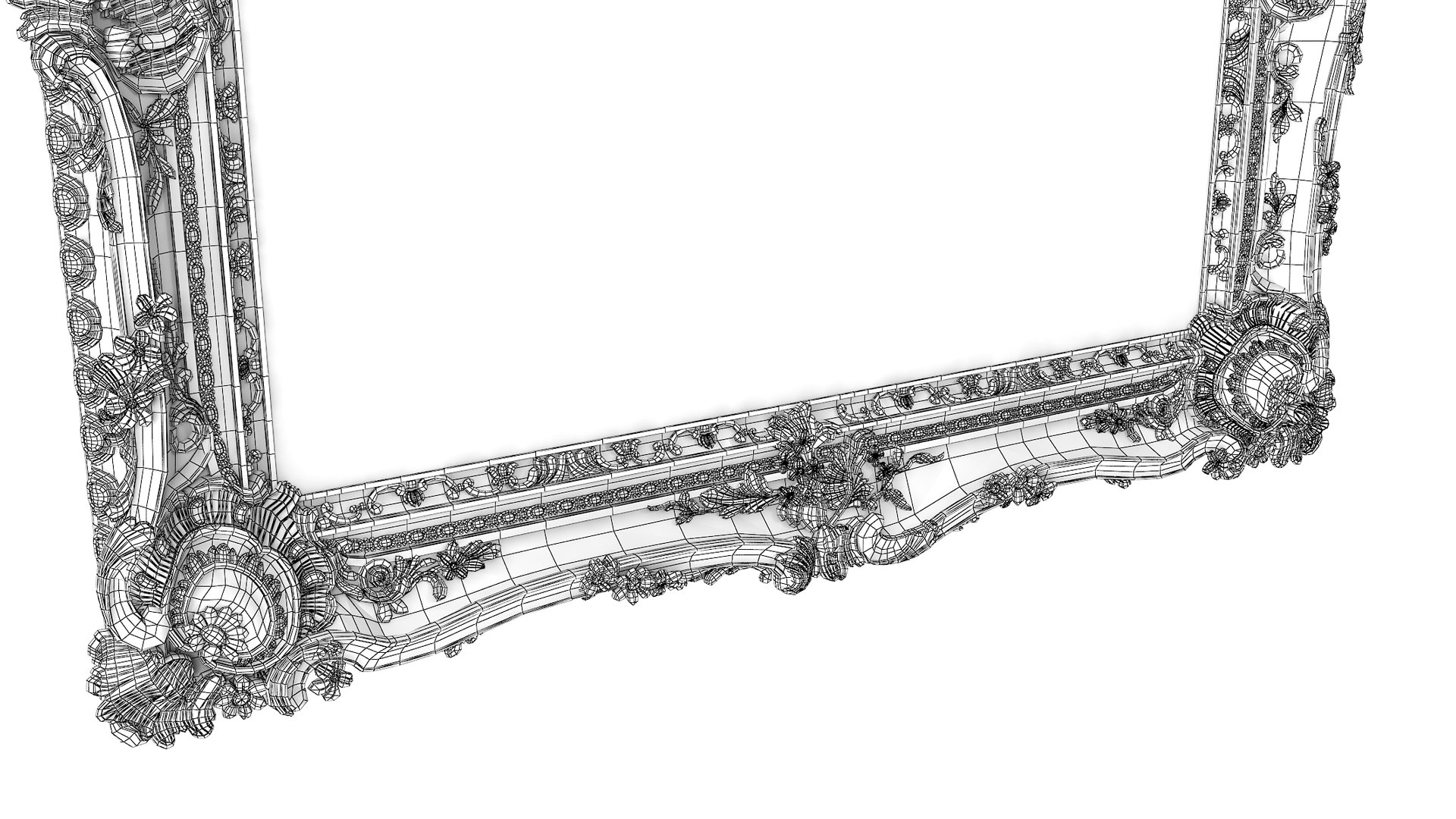 Realistic Baroque Picture Frame 3D Model - TurboSquid 1501525