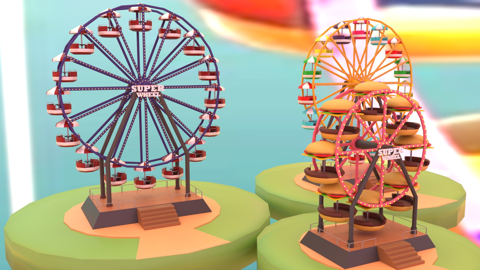 3D Ferris Wheels Pack - TurboSquid 2025272