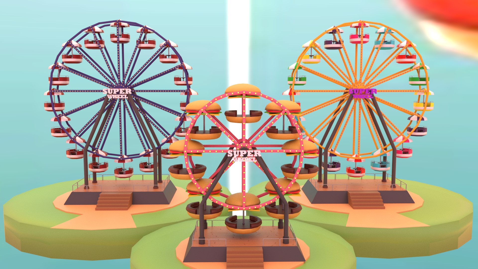 3D Ferris Wheels Pack - TurboSquid 2025272