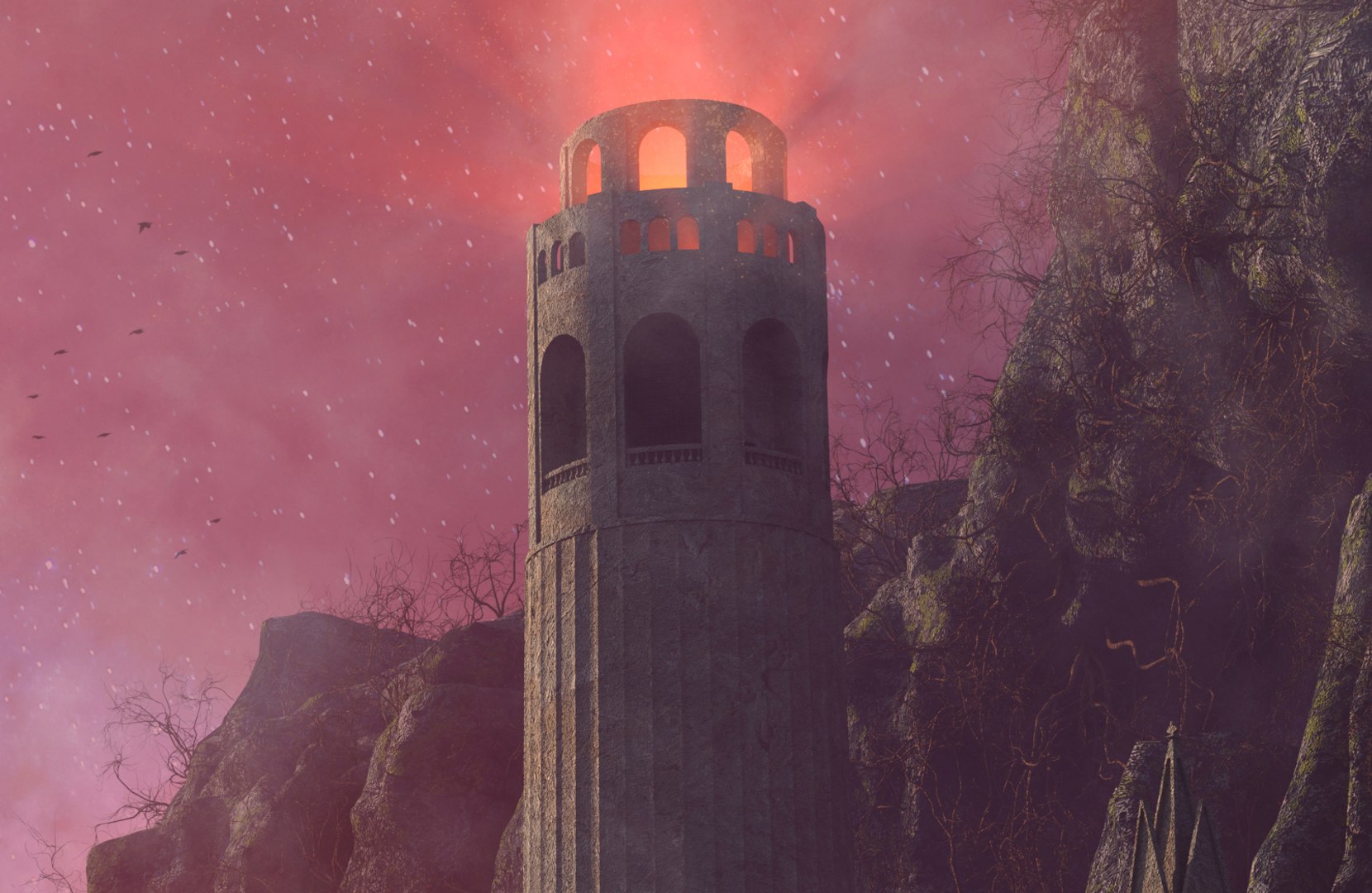 Twin LightHouses Landscape 3D Model - TurboSquid 2026970