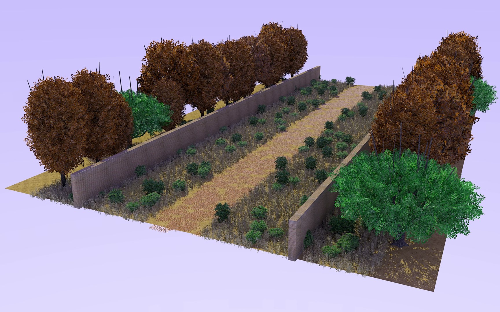3dsmax Autumn Country Path