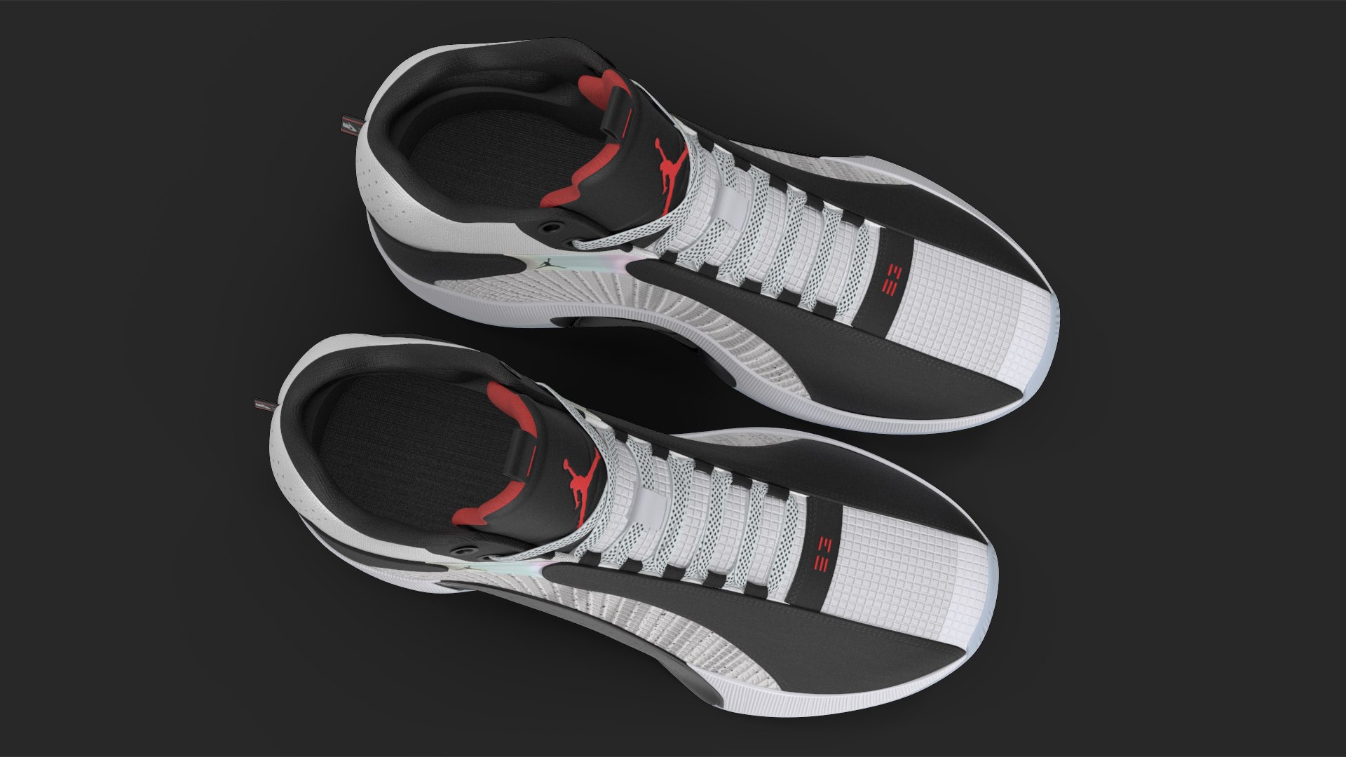3D model Air Jordan 35 Black-White Basketball Shoes - TurboSquid 2058183
