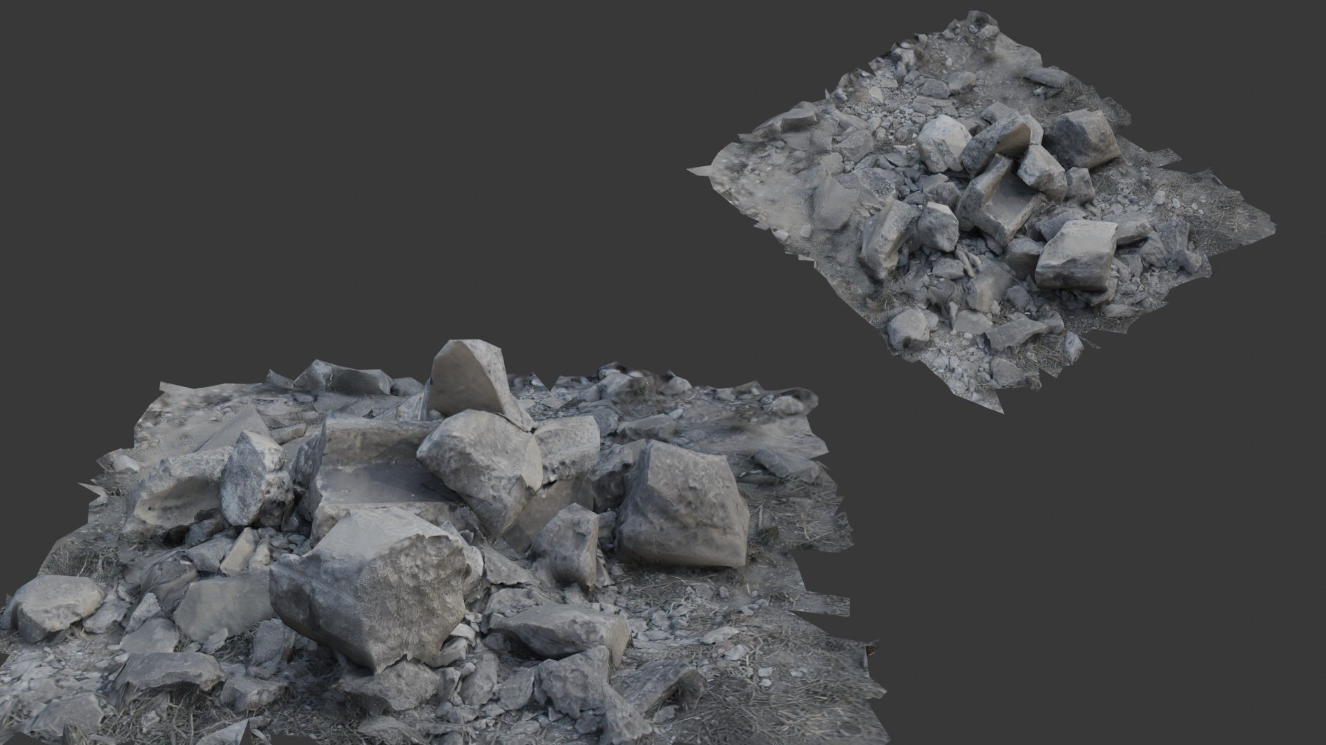 Realistic Rubble Rock Pile Model - TurboSquid 2409806