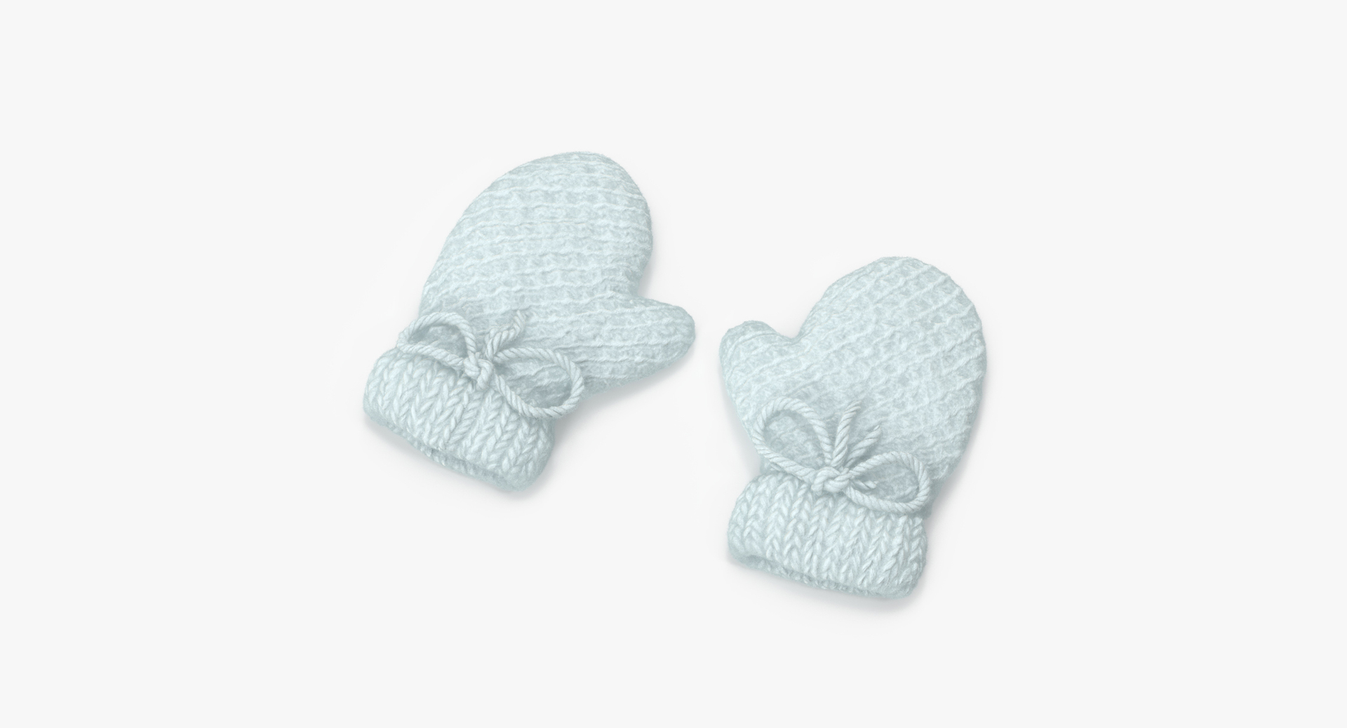 3d model newborn mittens 01 white