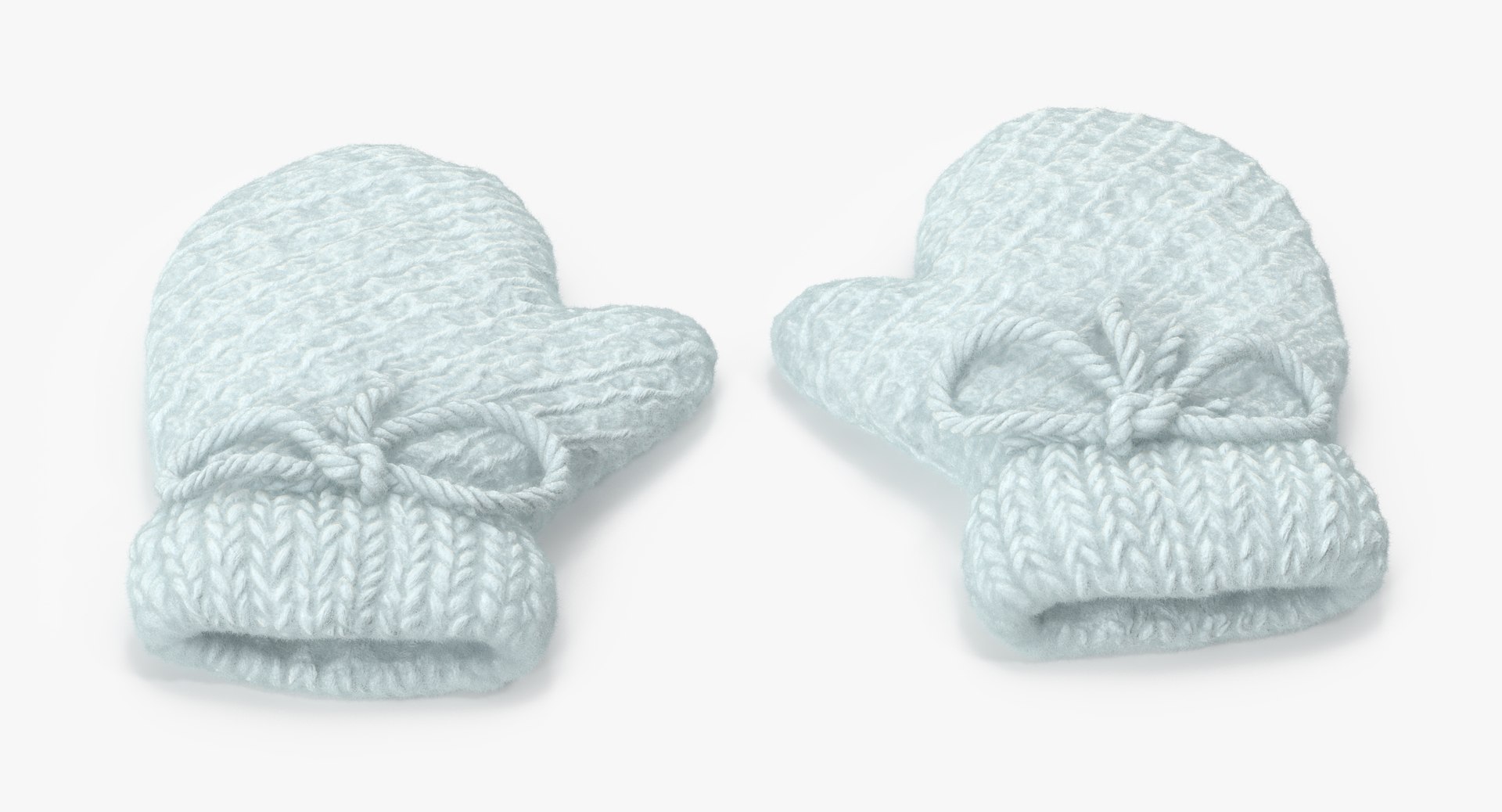 3d model newborn mittens 01 white