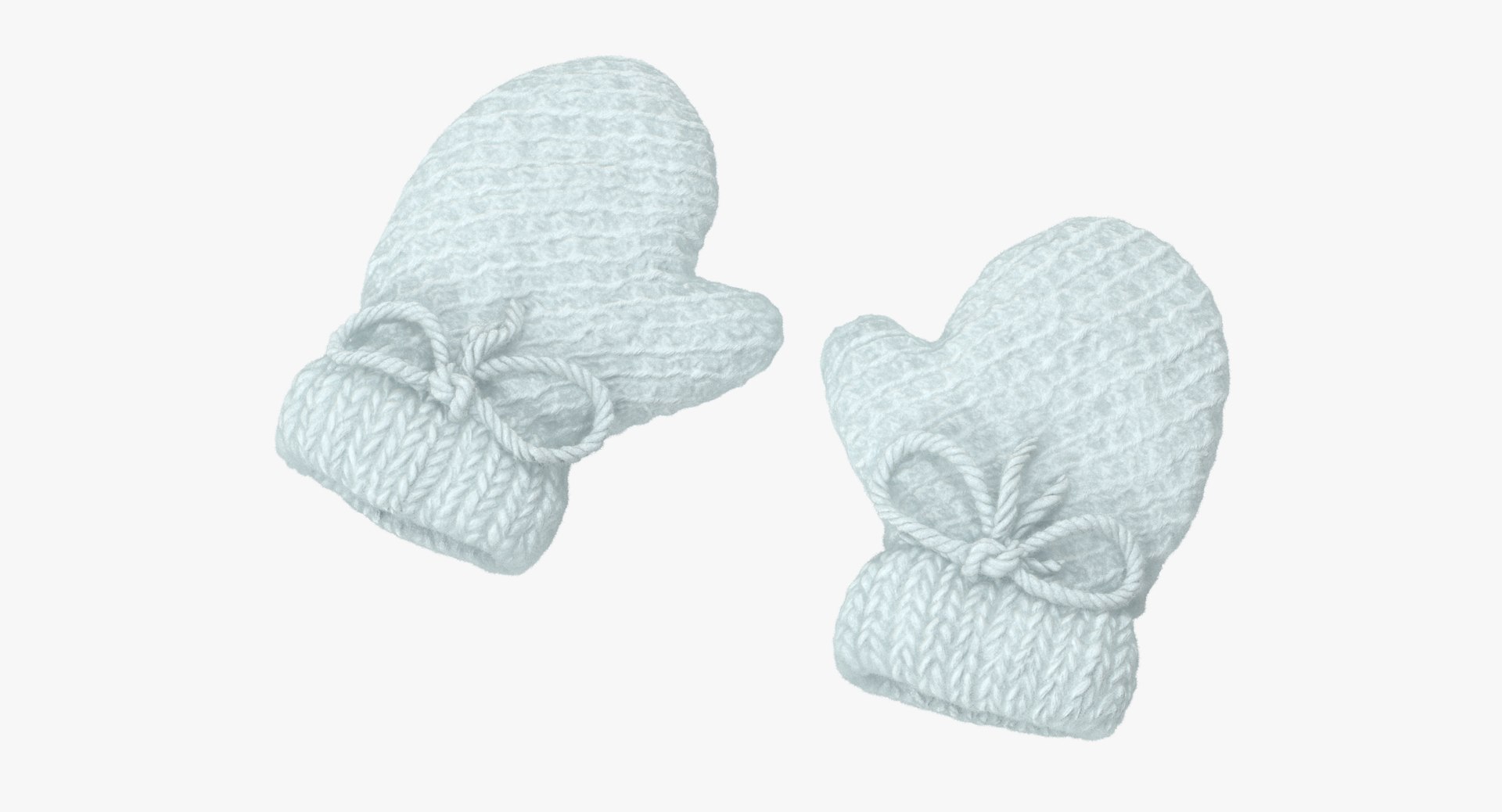 3d model newborn mittens 01 white