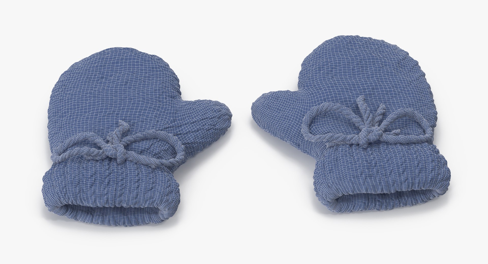 3d model newborn mittens 01 white