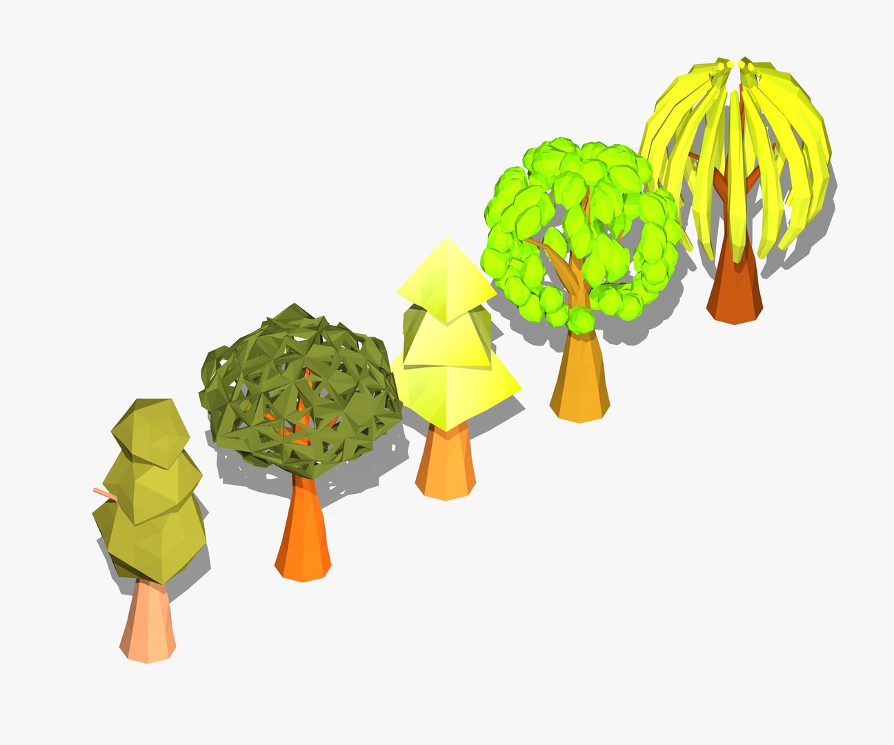 3d Cartoon Trees