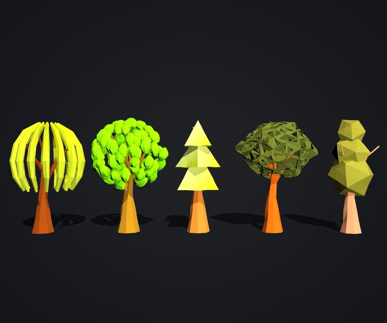 3d Cartoon Trees