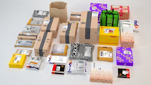 Parcels Collection 3D model - TurboSquid 1803369