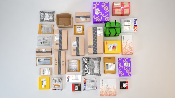Parcels Collection 3D model - TurboSquid 1803369