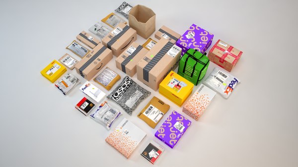 Parcels Collection 3D model - TurboSquid 1803369