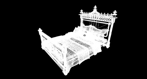 modelo 3d Cama victoriana decorada con ropa de cama - TurboSquid 1792124