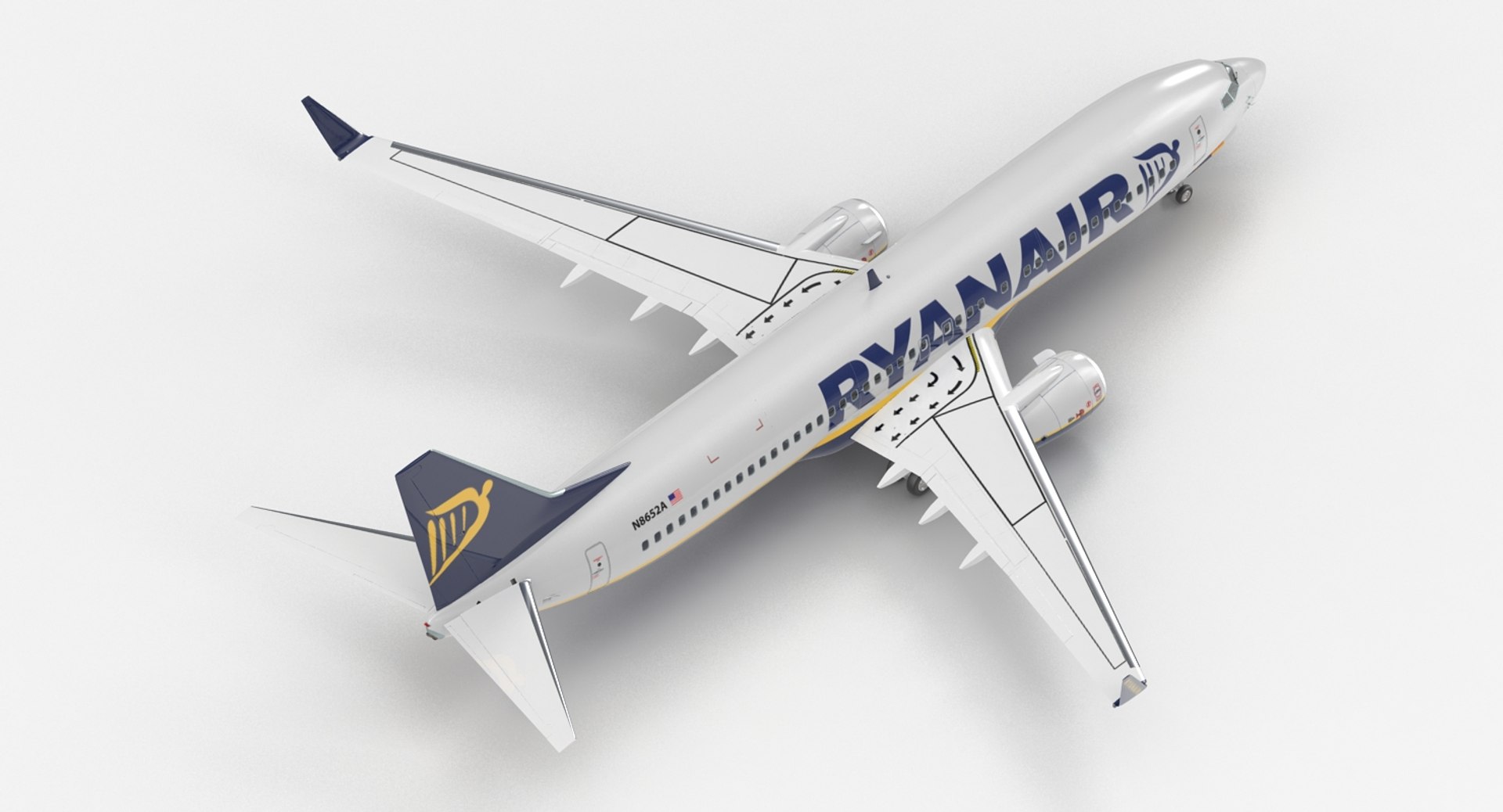 3D model boeing 737-800 ryanair - TurboSquid 1159028