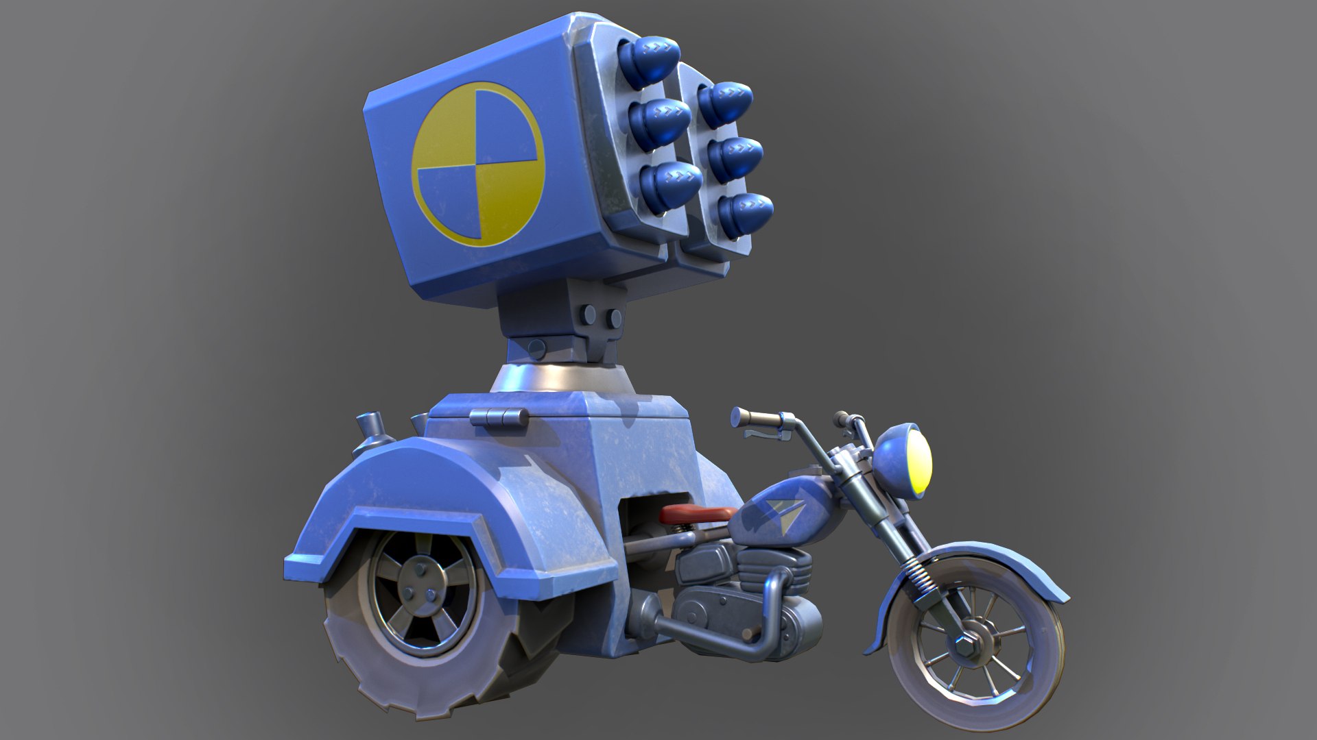 3D Model Stylized Military Motorcycle Rocket Louncher - TurboSquid 1830333