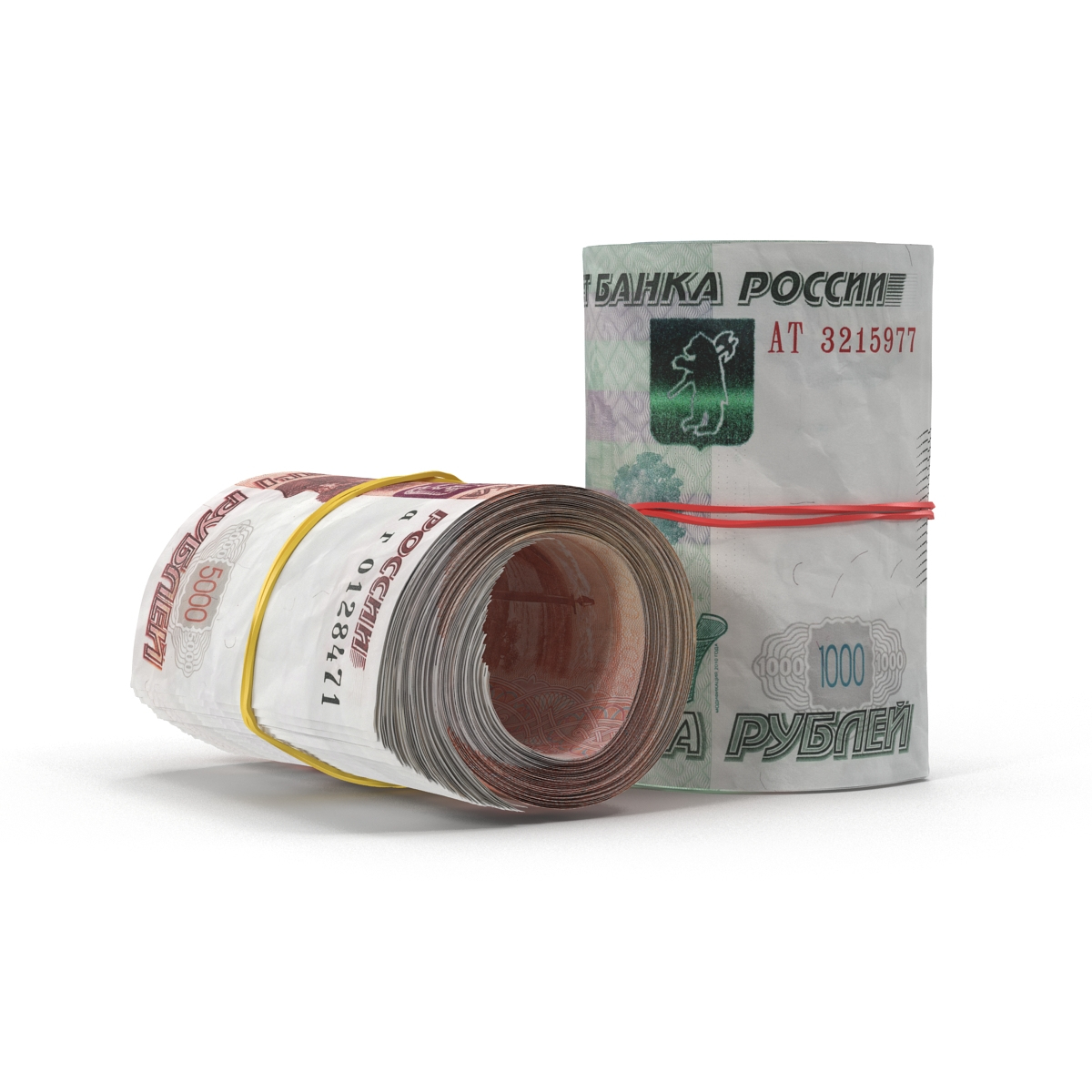 3d model rouble roll
